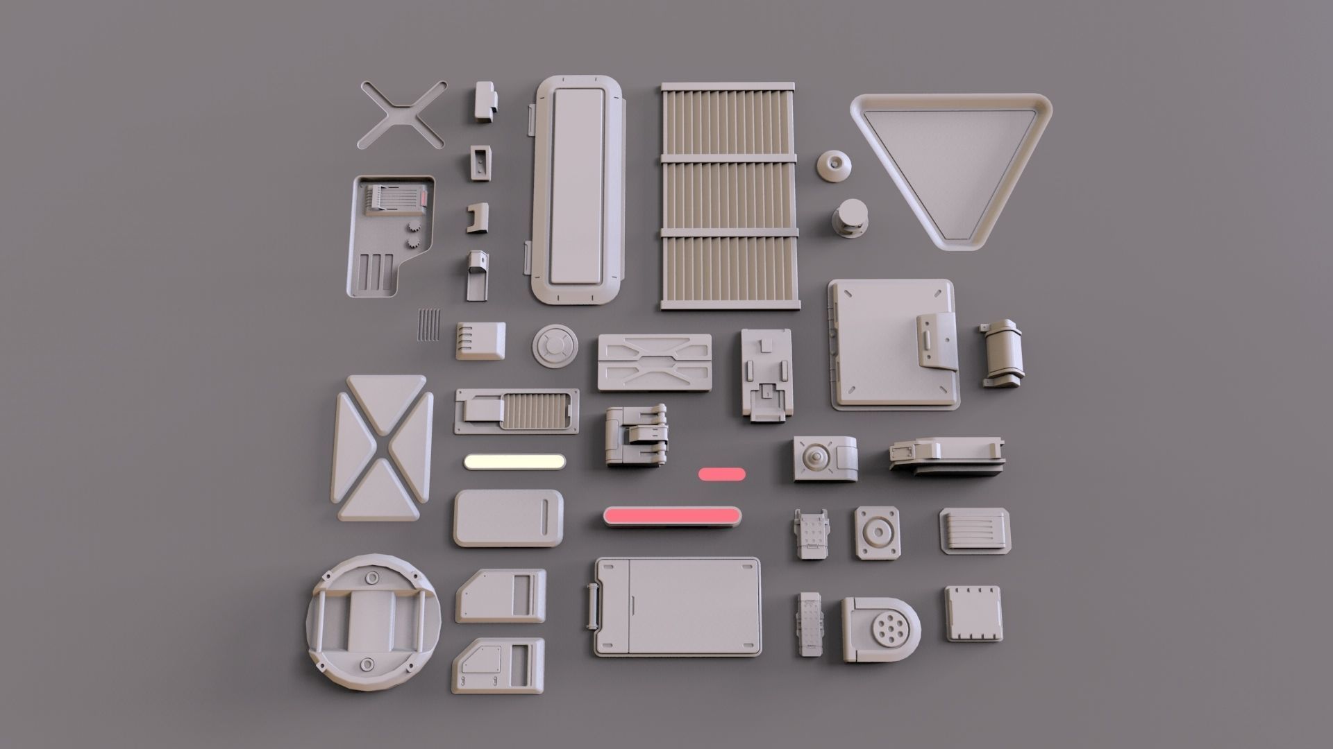 Sci fi trim sheets 1 3D model | CGTrader