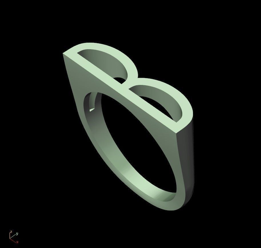 alphabet ring letter B 3D model 3D printable | CGTrader