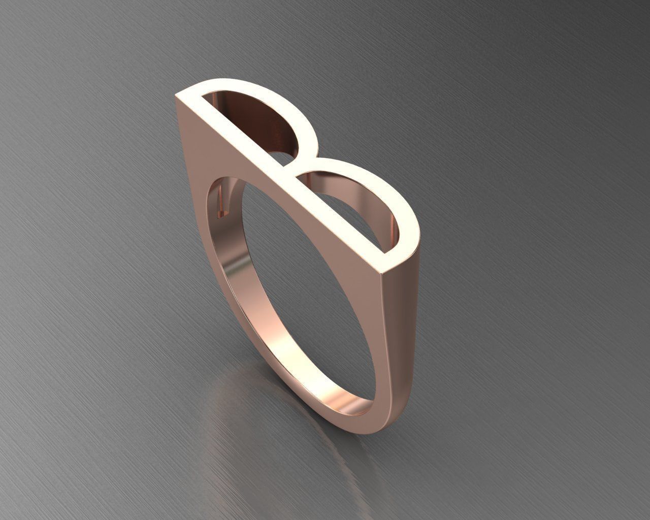 alphabet ring letter B 3D model 3D printable | CGTrader