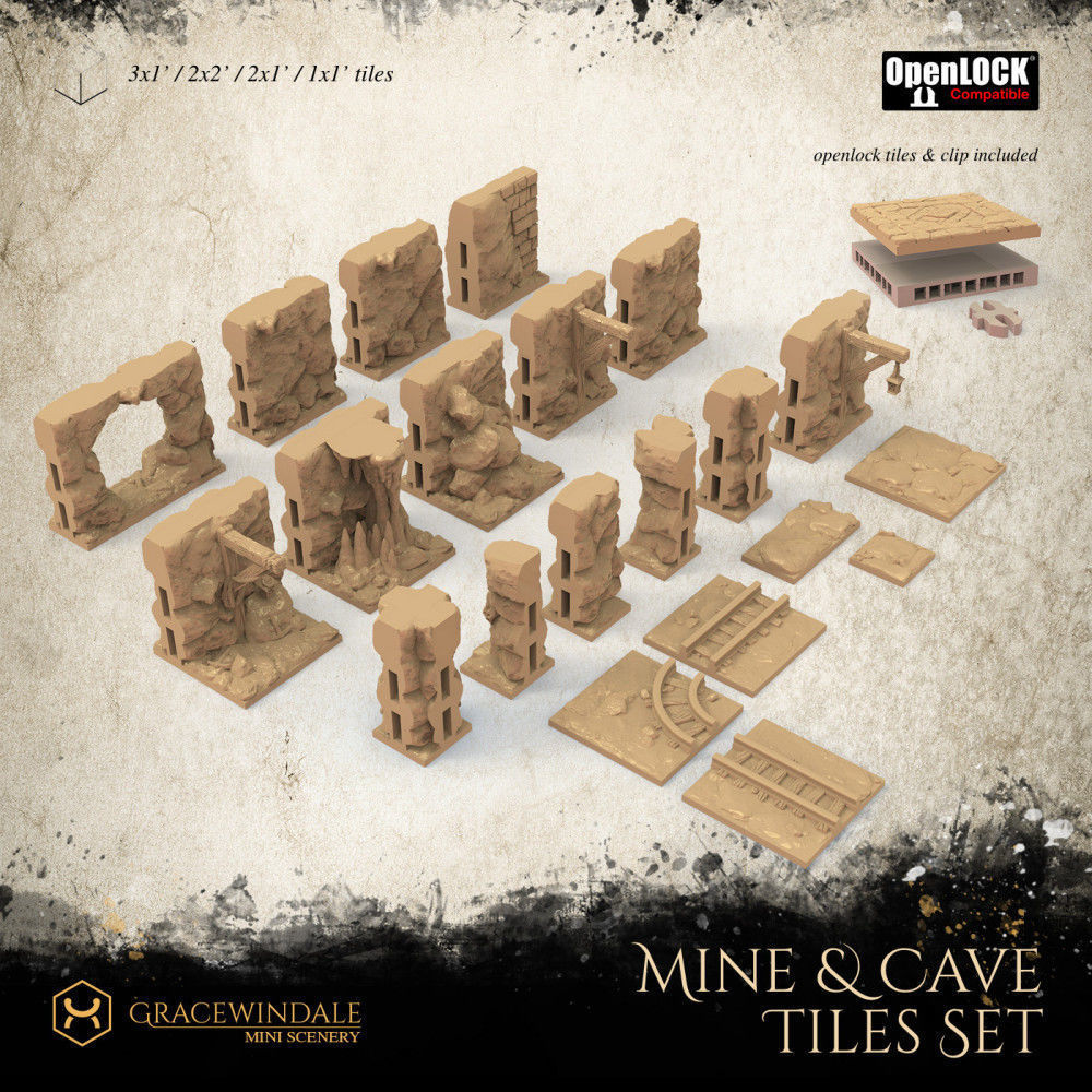 Mine and Cave Tiles Set 3D model 3D printable | CGTrader