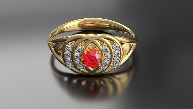 Double shank Trio Ring 3D model 3D printable | CGTrader