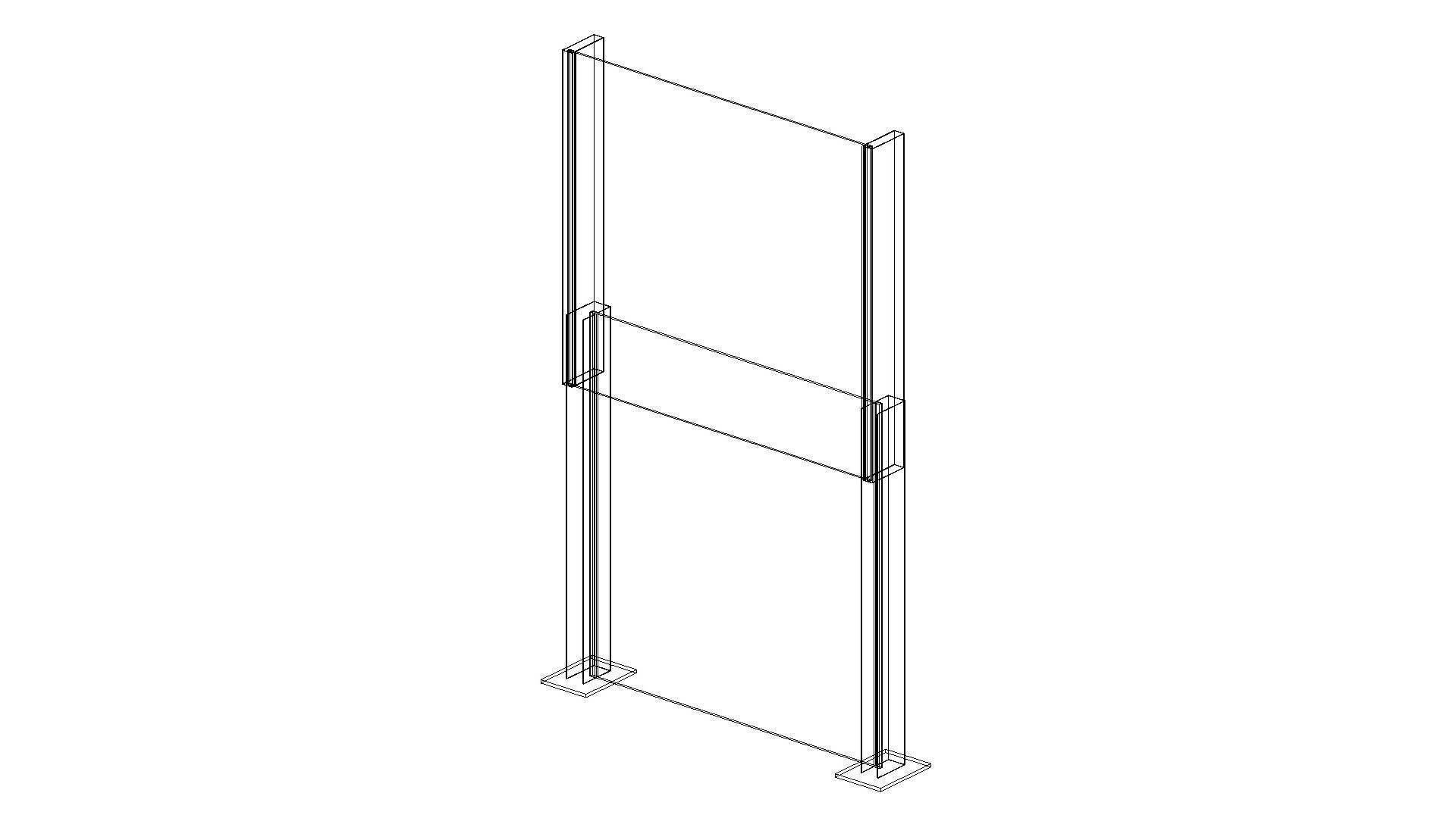 Glass Wind Barrier Retractable Balustrade Revit Family 3D model | CGTrader