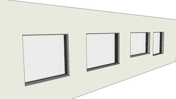 Plain Fixed Window Revit Family 3D model | CGTrader
