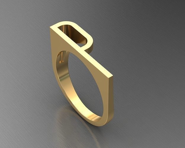 alphabet ring letter P 3D model 3D printable | CGTrader
