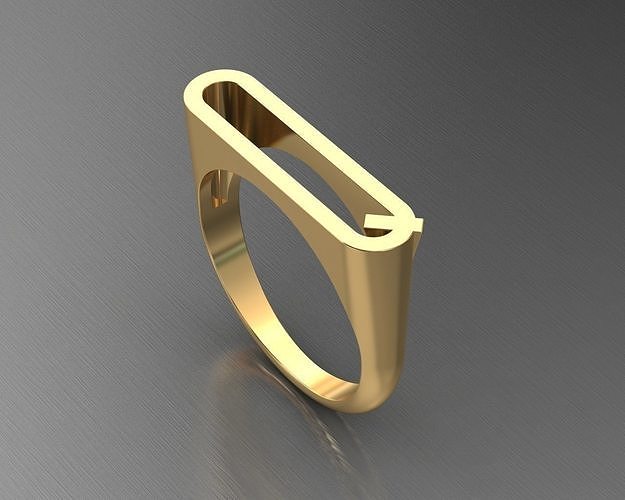alphabet ring letter Q 3D model 3D printable | CGTrader