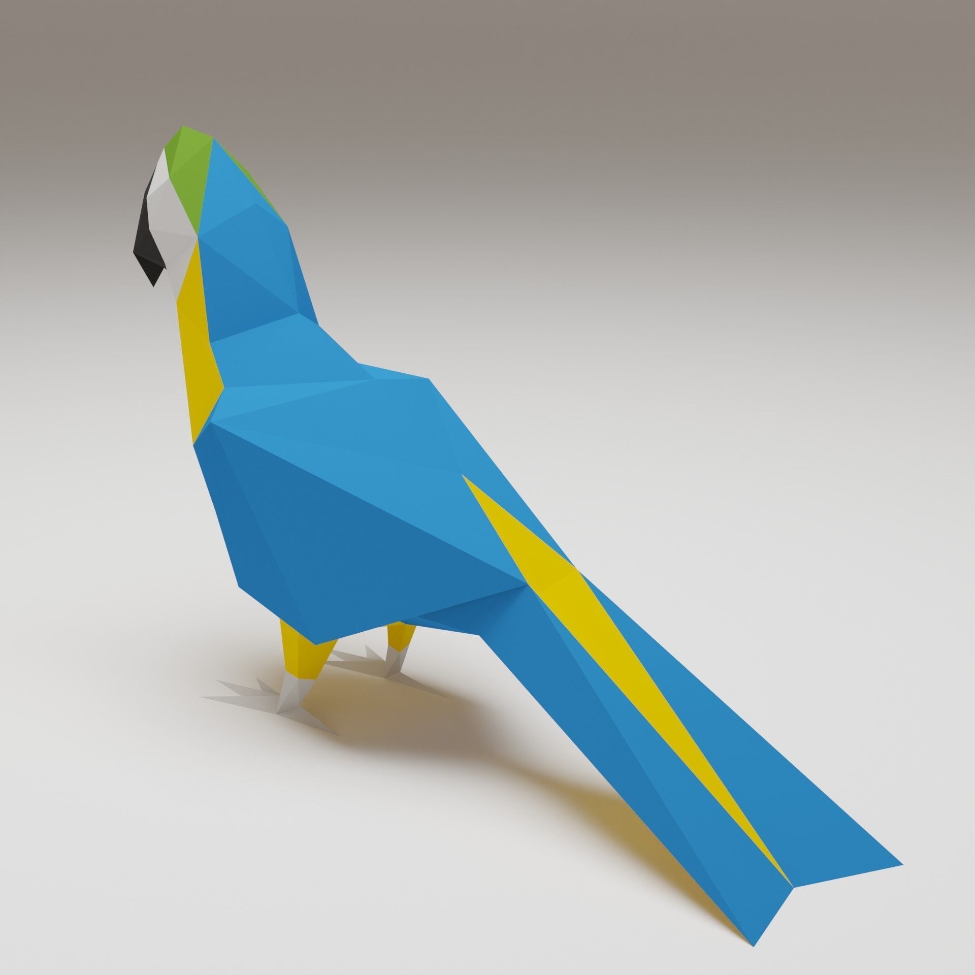 Bird - Blue-and-yellow Macaw 3D model 3D printable | CGTrader