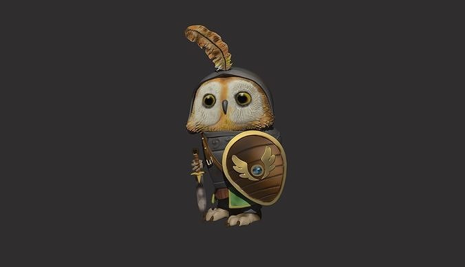 Stylized owl 3D model 3D printable | CGTrader