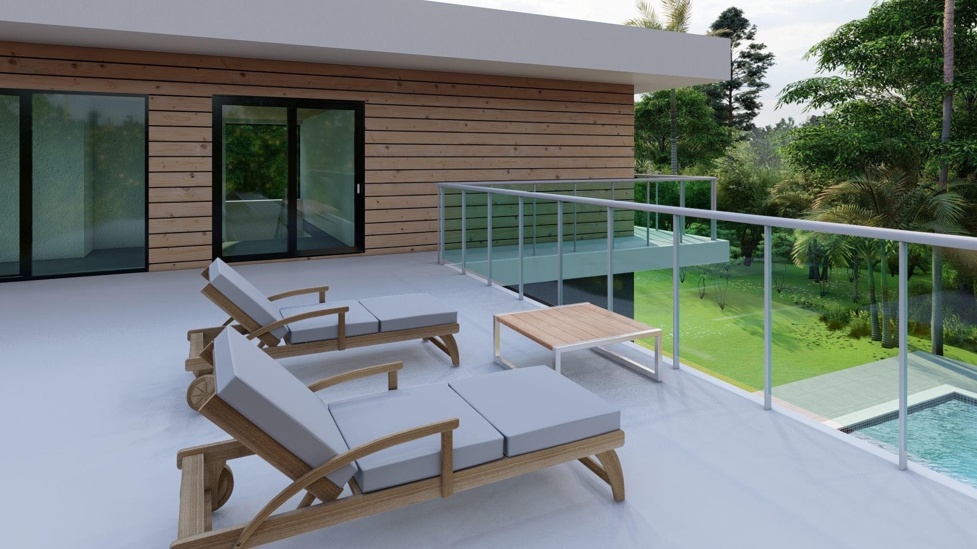 House modern plans with swimming pool free 3D model | CGTrader