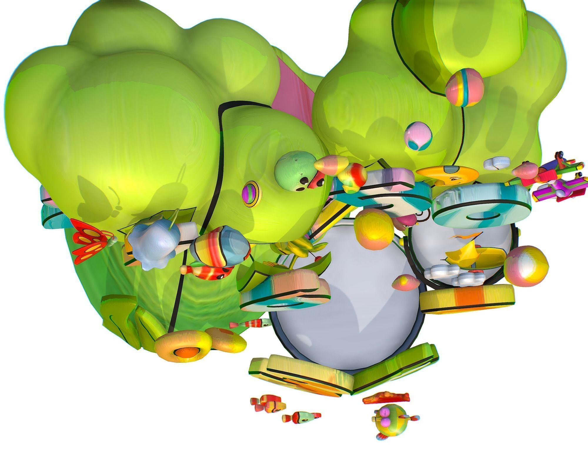 3D model 3D illustration Number Animal Insect Plane Fish VR / AR / low ...