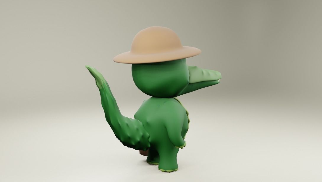 3D model 3D Crocodile Croco Cartoon Character Low-Poly 3D model VR / AR ...