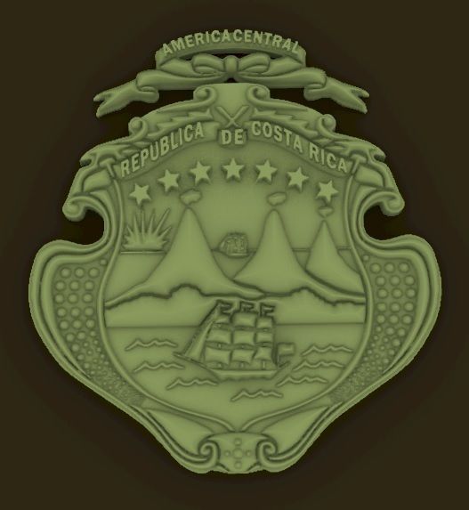 Escudo de Costa Rica Shield of Costa Rica 3D model 3D printable | CGTrader