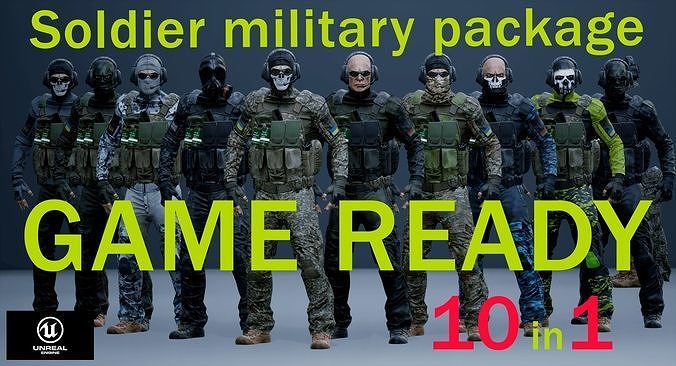 3D model Army Soldier UE4 VR / AR / low-poly | CGTrader