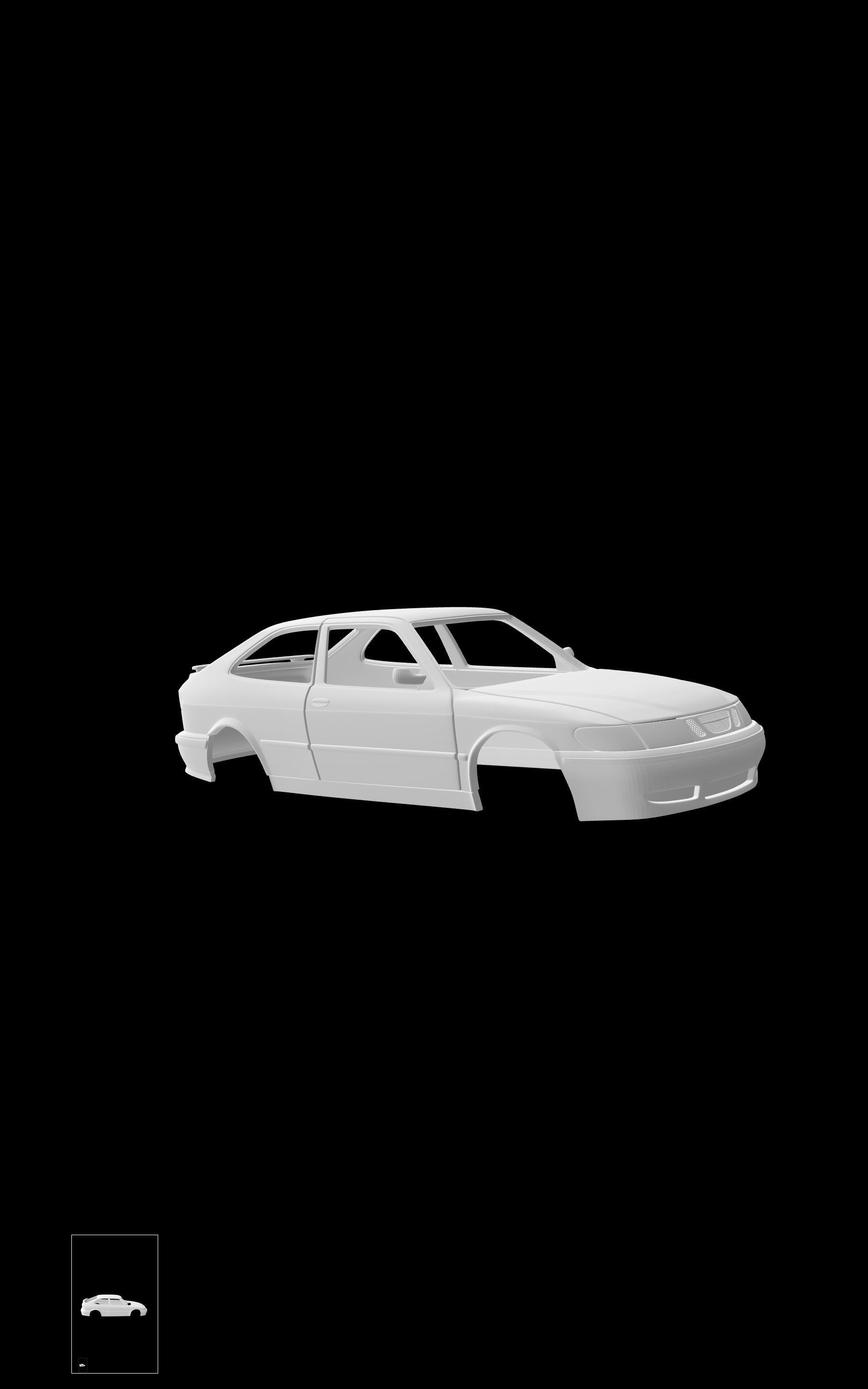 SAAB 9-3 Coupe 3D model 3D printable | CGTrader