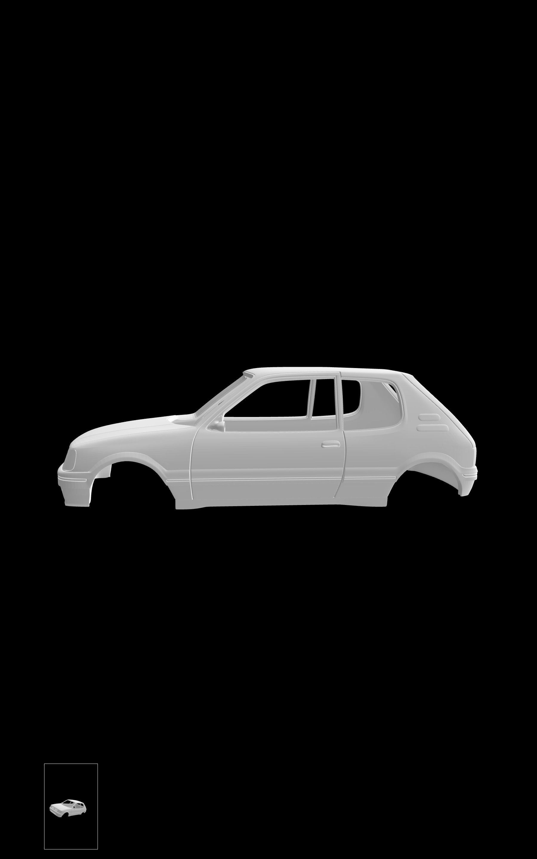 Peugeot 205 GTI 3D model 3D printable | CGTrader