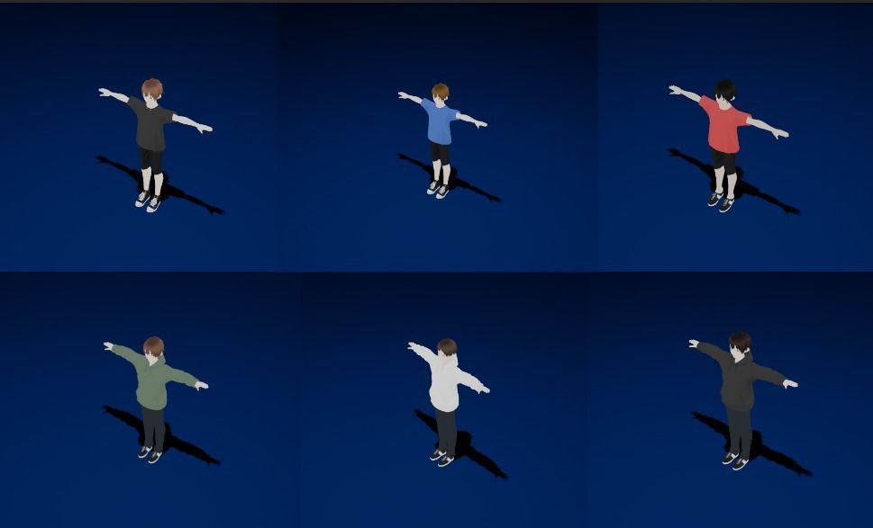 Anime Basic Characters Pack 3D model rigged | CGTrader
