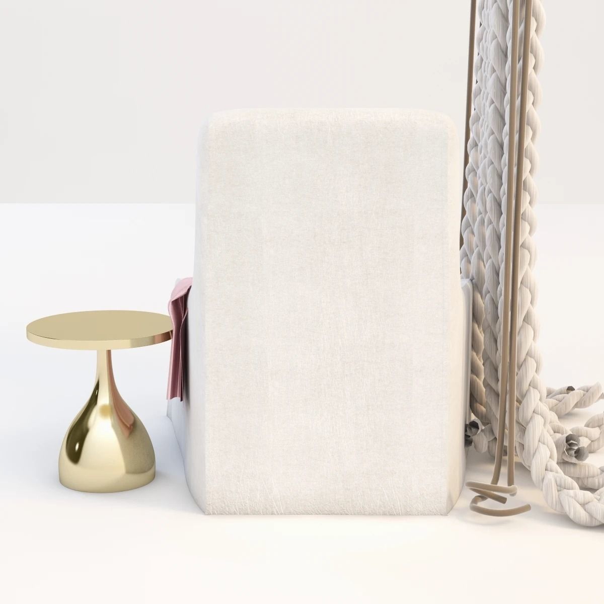 Kalos Chair And Rope Curtain 3D model | CGTrader