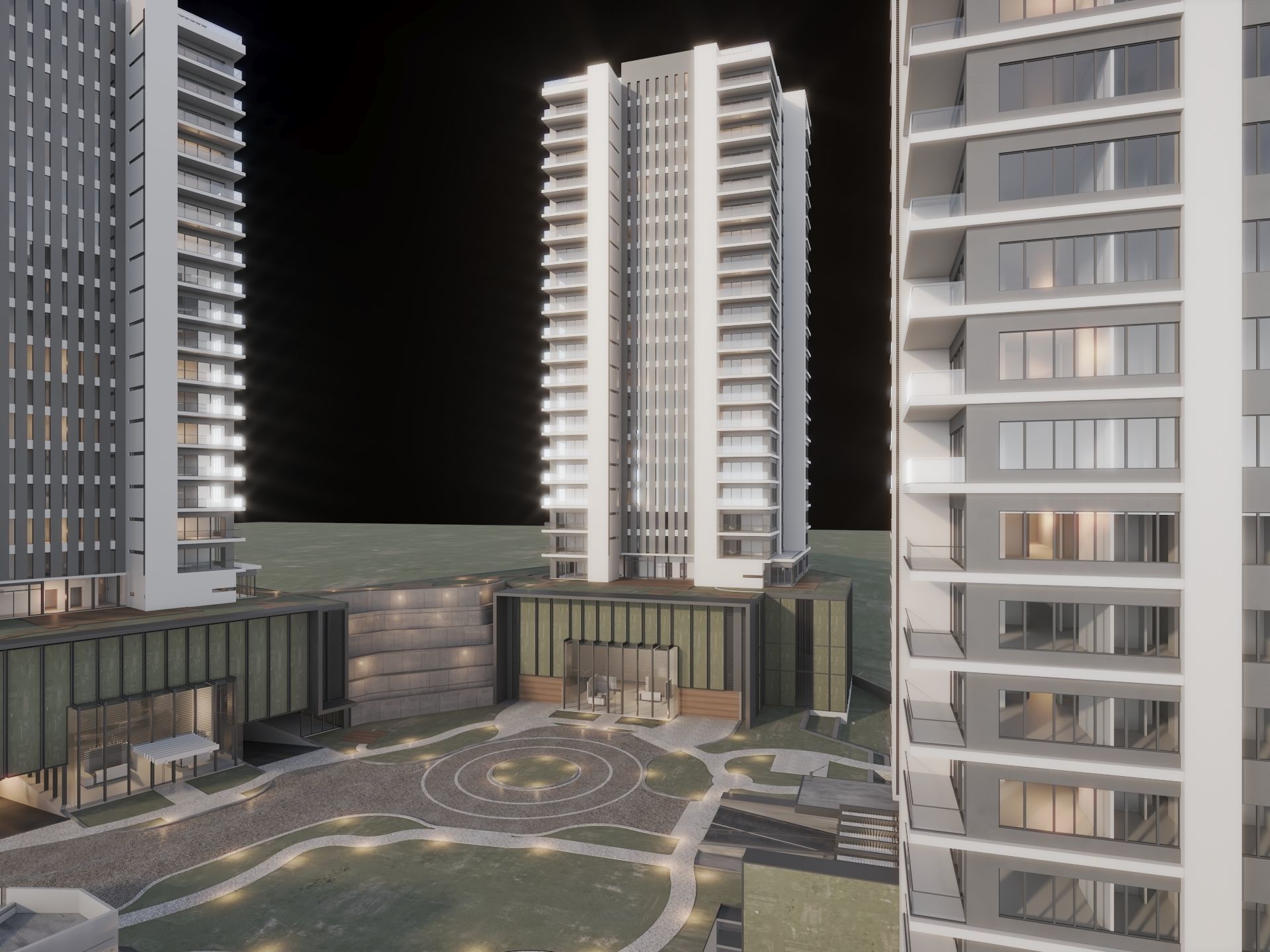 Mixed Use building towers 3D model | CGTrader