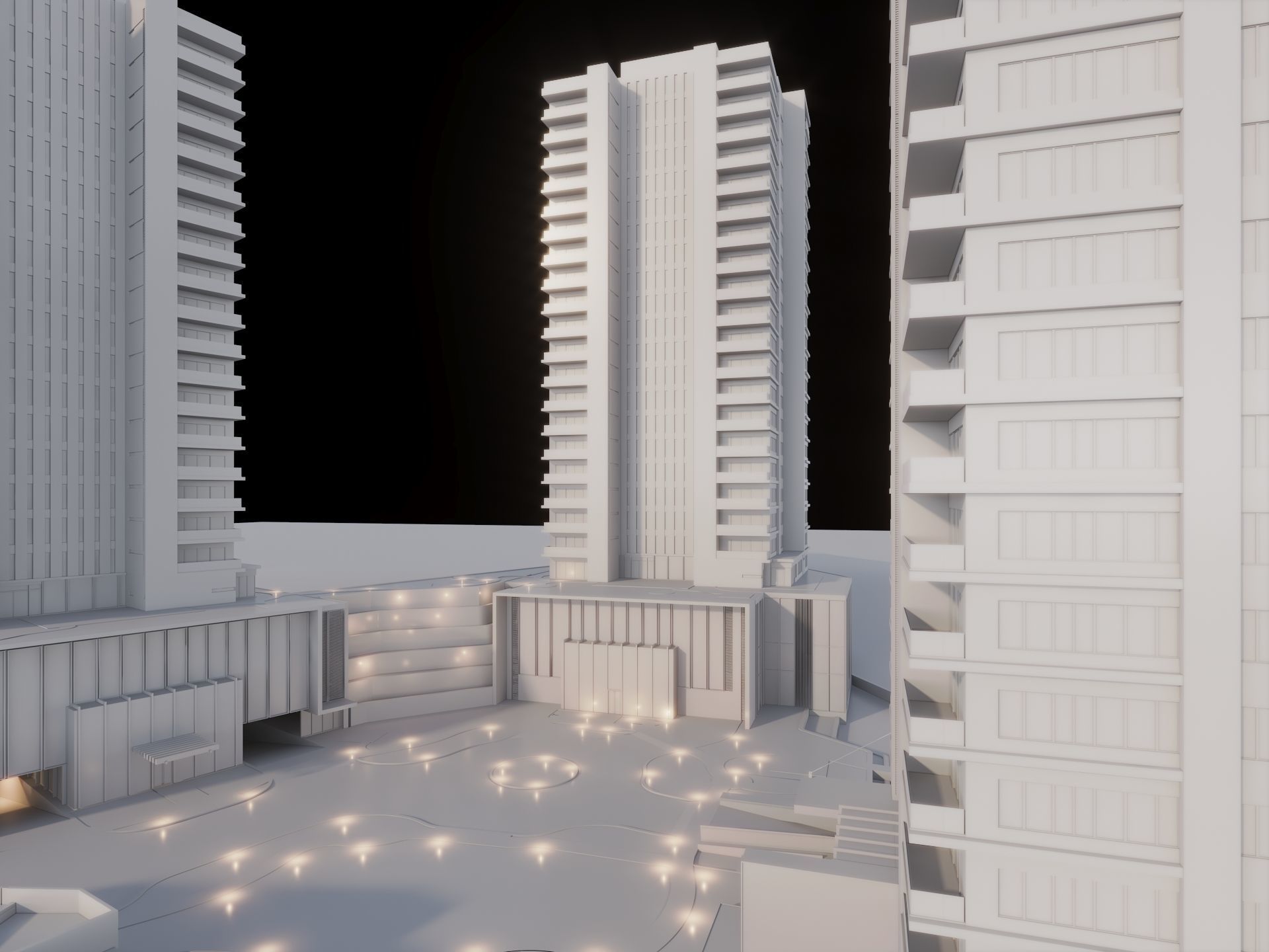 Mixed Use building towers 3D model | CGTrader