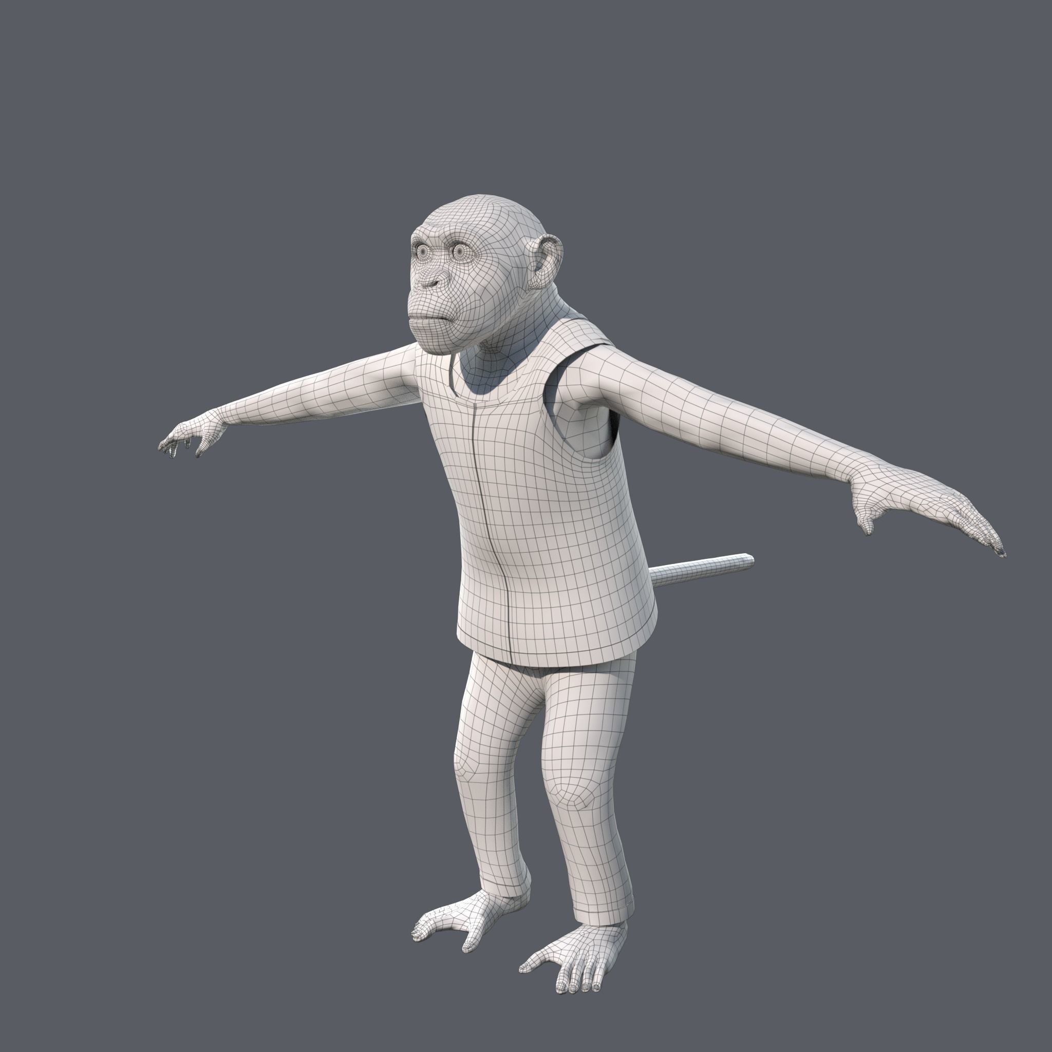 Cartoon Monkey Rigged 3D model rigged | CGTrader