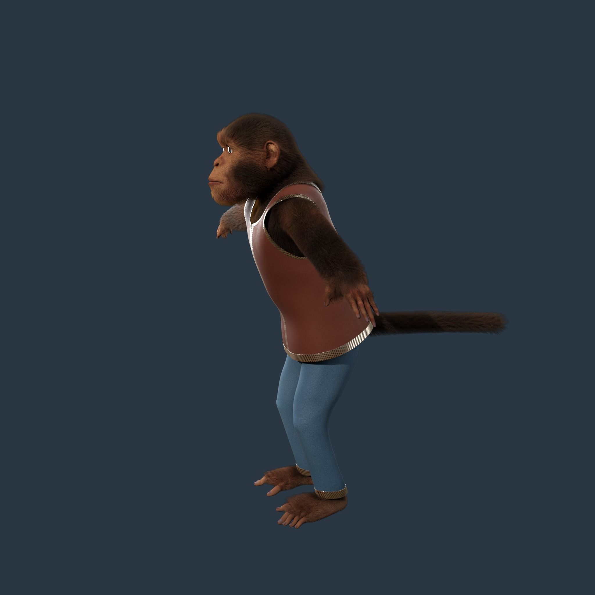 Cartoon Monkey Rigged 3D model rigged | CGTrader