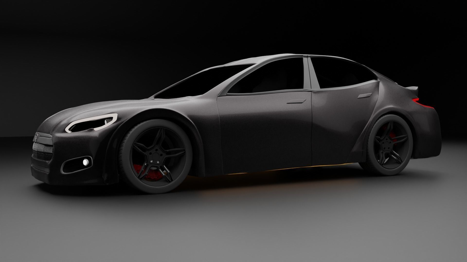Cyber punk car 3D model animated rigged | CGTrader