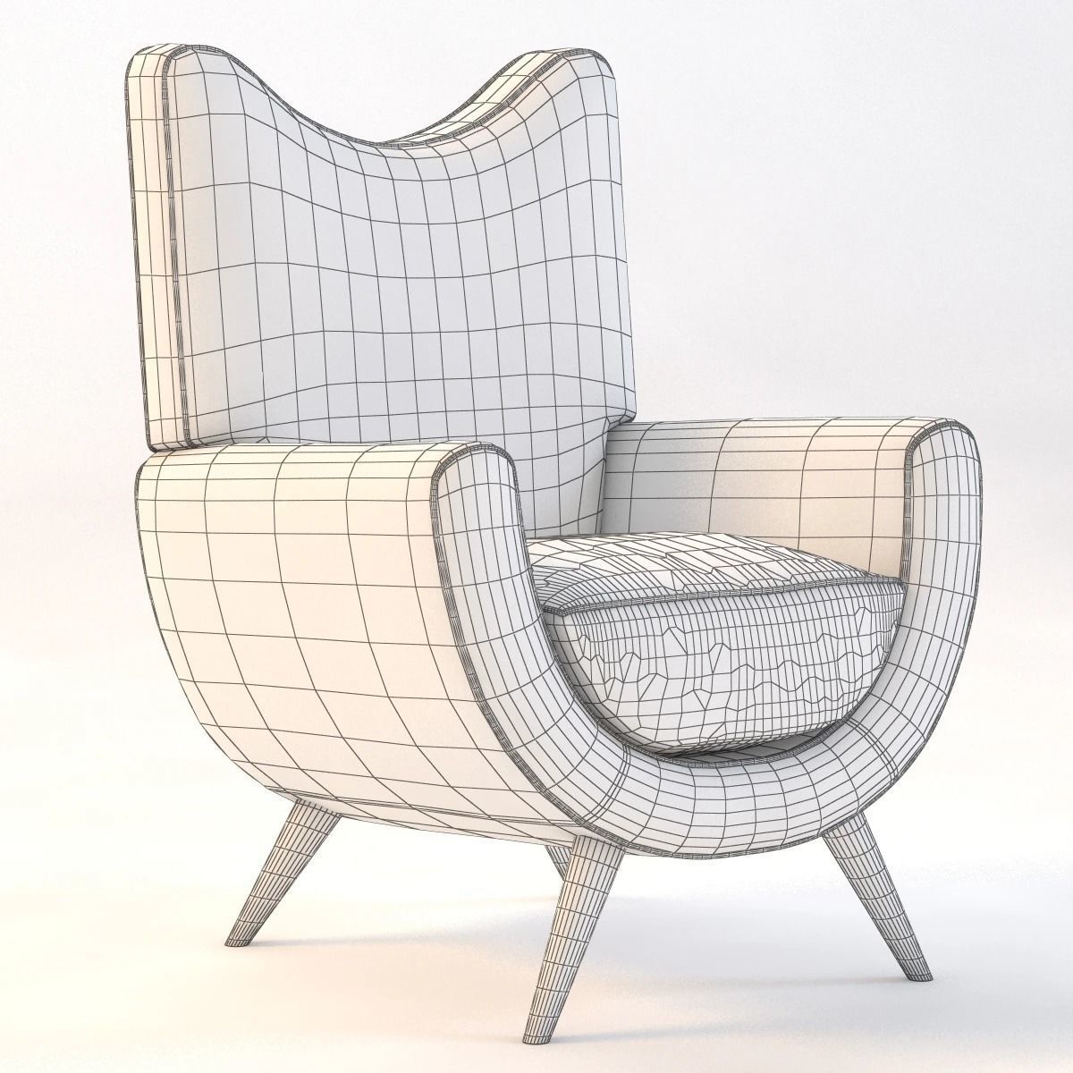 Salon Ambassador Chair By Jean Royere 3D model | CGTrader