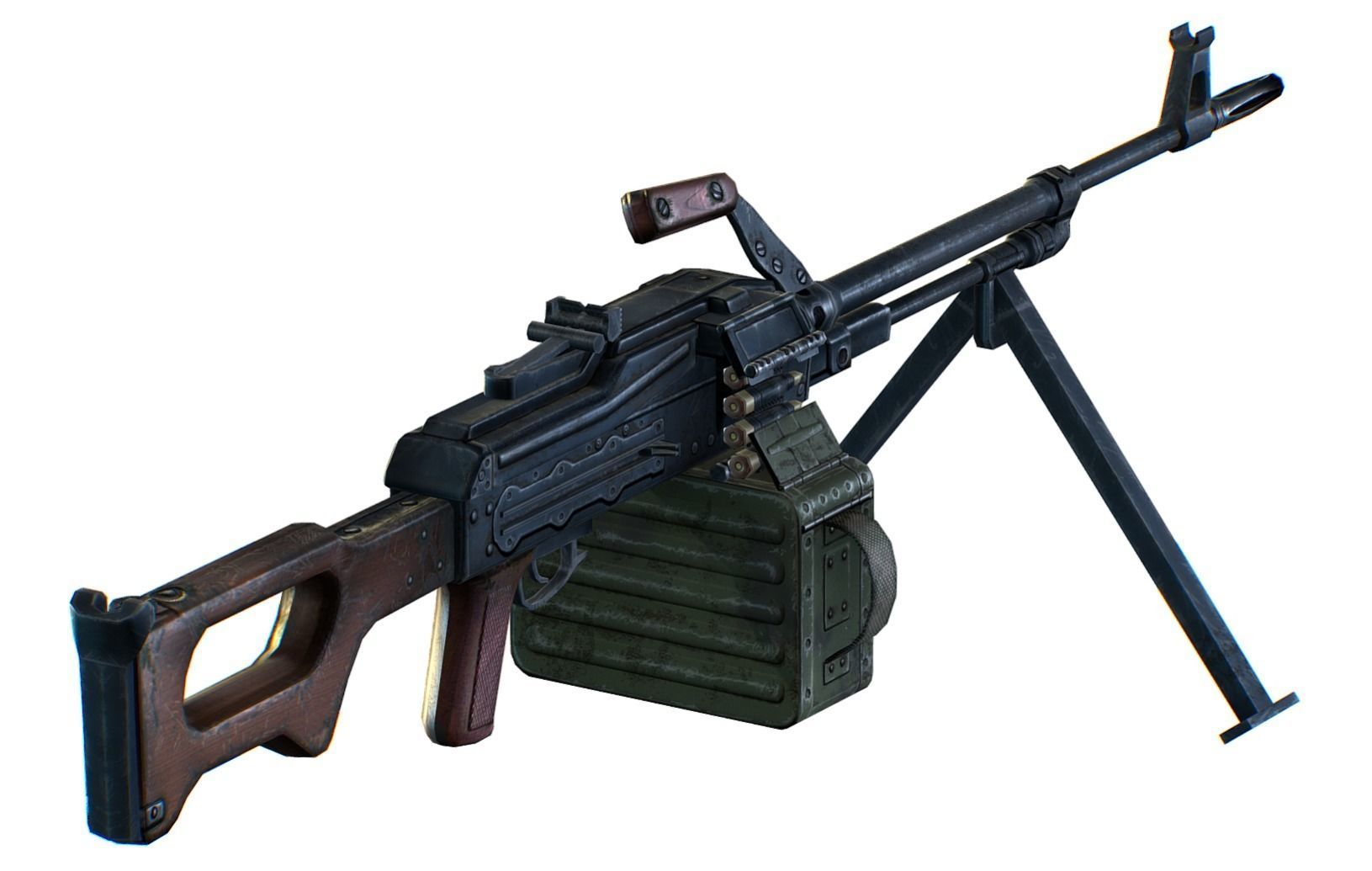 3D model USSR PKP machine gun Pecheneg 54mm VR / AR / low-poly | CGTrader