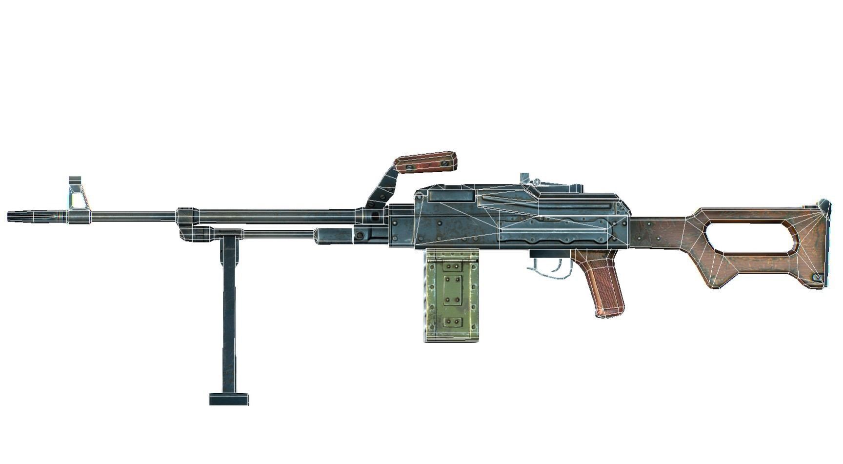 3D model USSR PKP machine gun Pecheneg 54mm VR / AR / low-poly | CGTrader