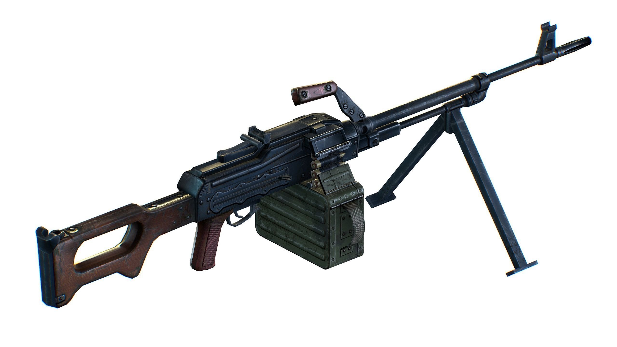 3D model USSR PKP machine gun Pecheneg 54mm VR / AR / low-poly | CGTrader