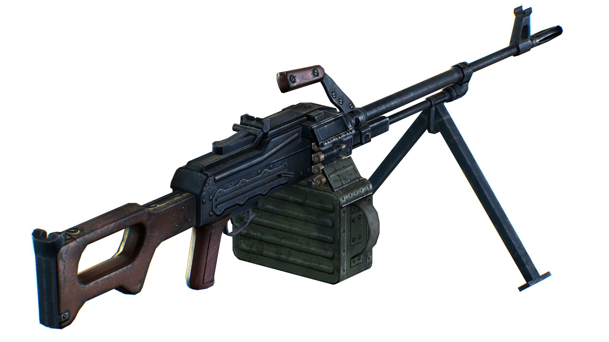 3D model USSR PKP machine gun Pecheneg 54mm VR / AR / low-poly | CGTrader