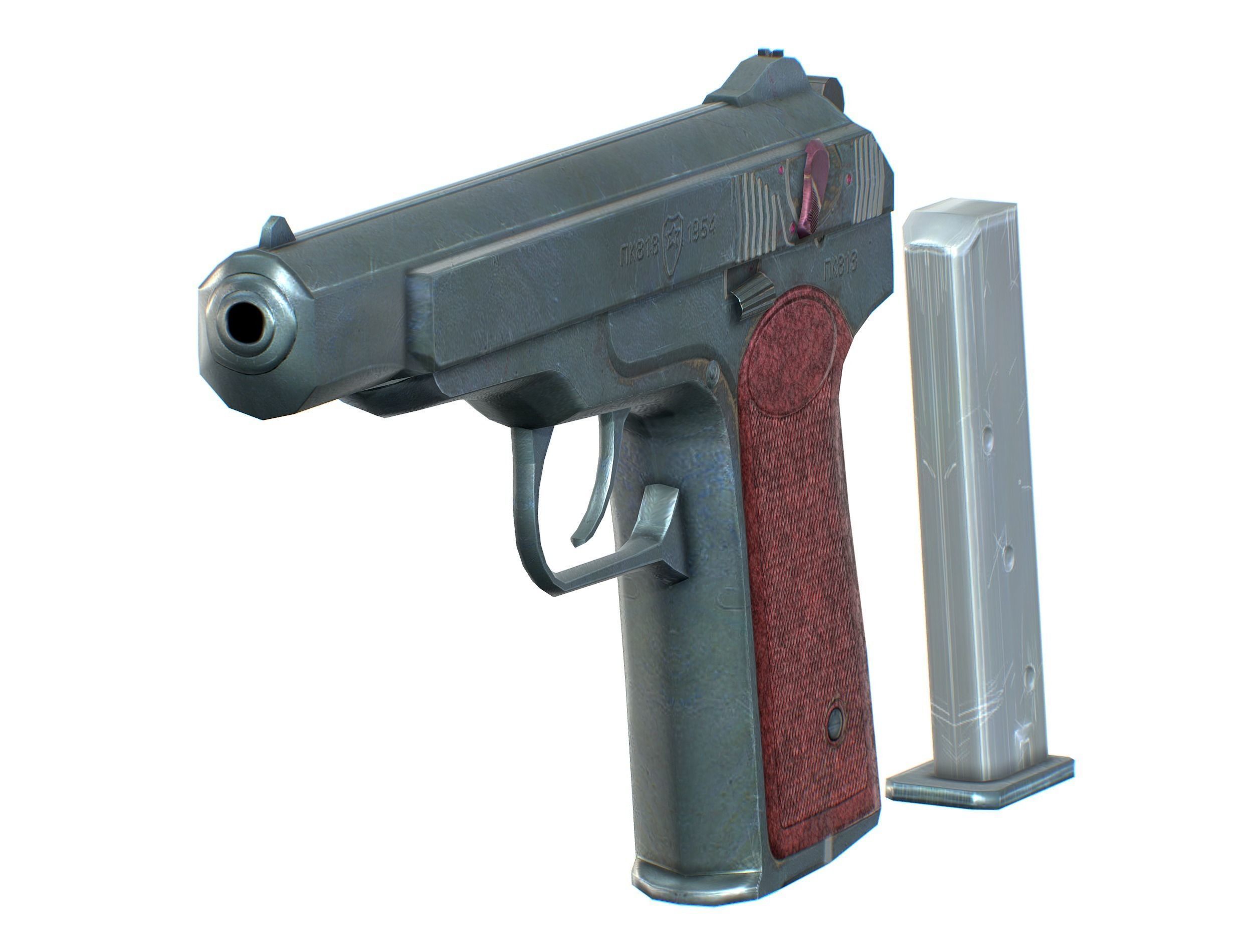 3D model USSR Stechkin Automatic Pistol - APS VR / AR / low-poly | CGTrader