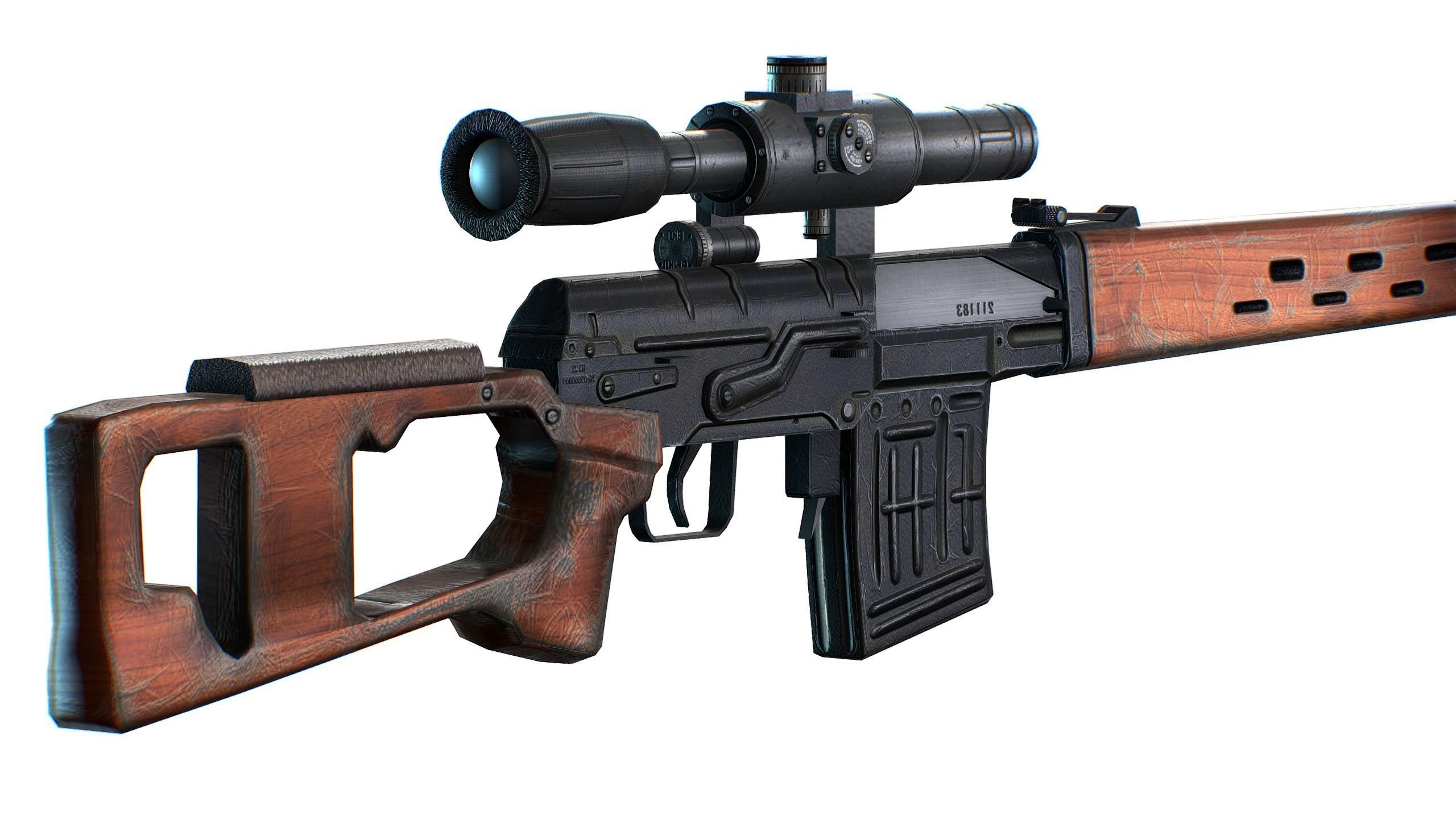 3D model USSR Dragunov Sniper Rifle - SVD VR / AR / low-poly | CGTrader
