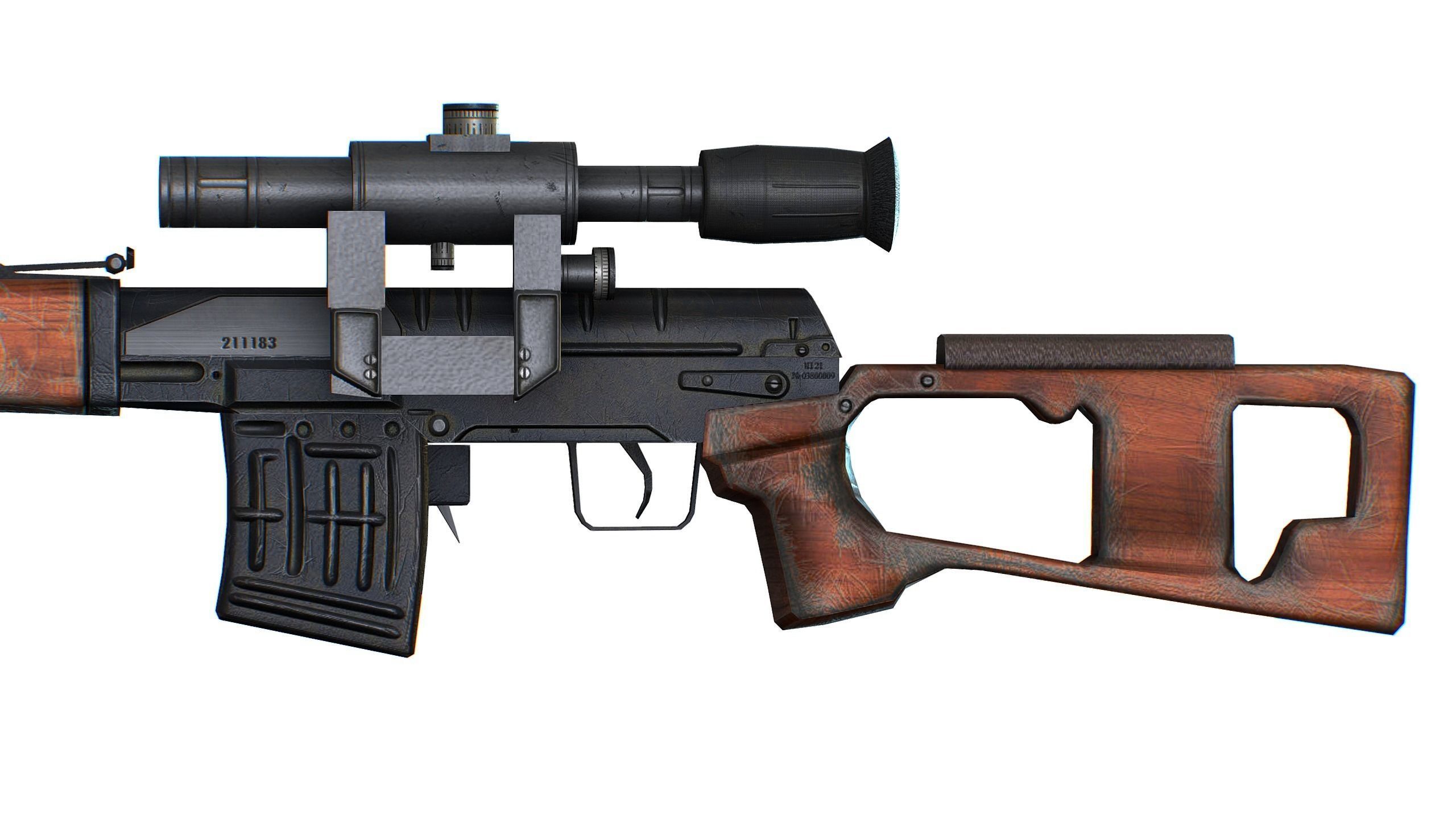 3D model USSR Dragunov Sniper Rifle - SVD VR / AR / low-poly | CGTrader