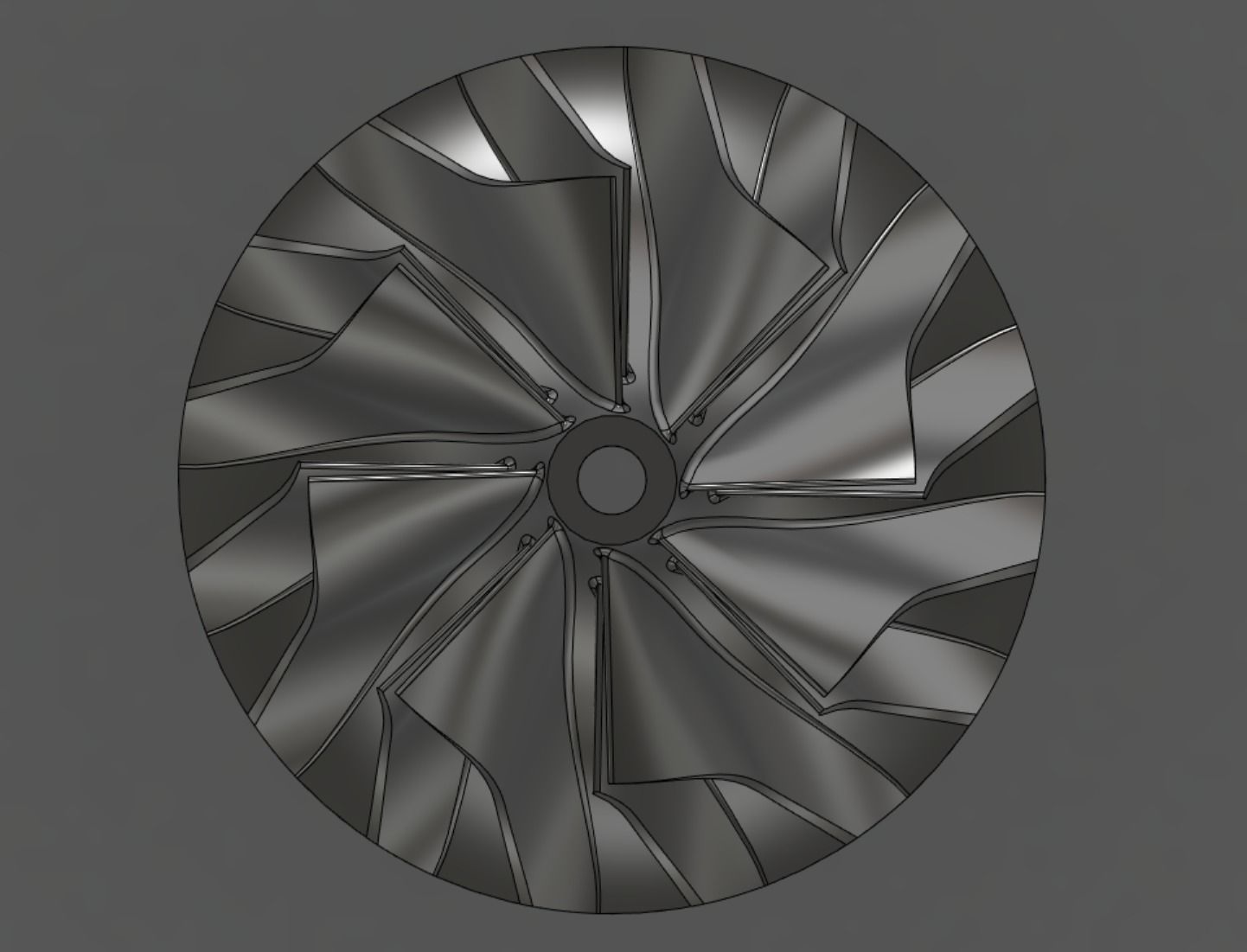 Turbocharger Impeller 100mm 3D Print 3D model 3D printable | CGTrader