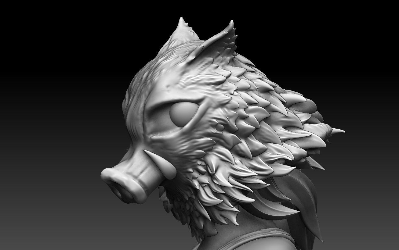 Demon Slayer Inosuke 3D modeling print files 3D model 3D printable ...