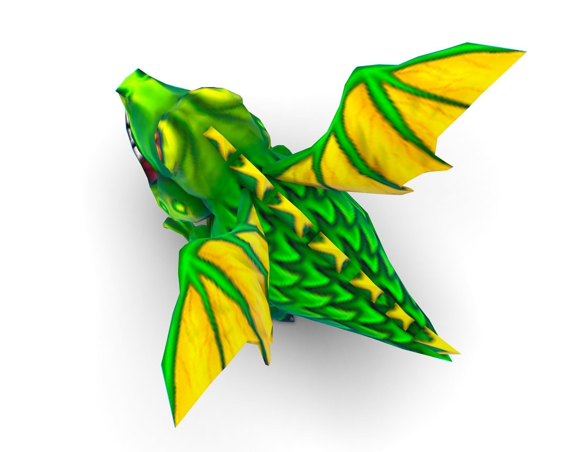 3D model lowpoly 3d model cartoon green dragon VR / AR / low-poly ...