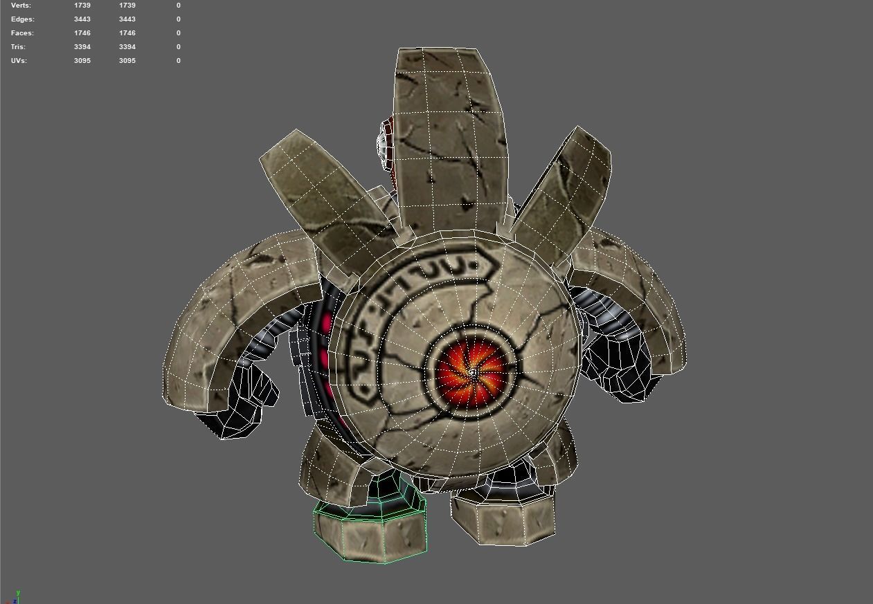 3D model lowpoly 3d model cartoon stone robot ball VR / AR / low-poly ...