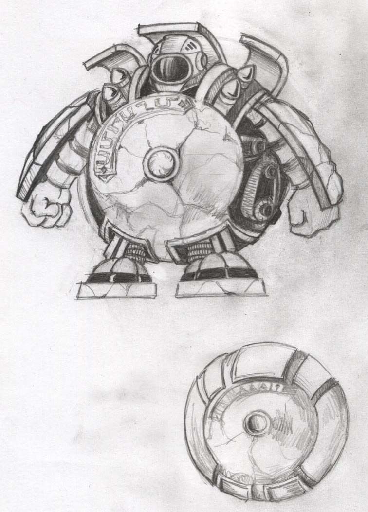 3D model lowpoly 3d model cartoon stone robot ball VR / AR / low-poly ...