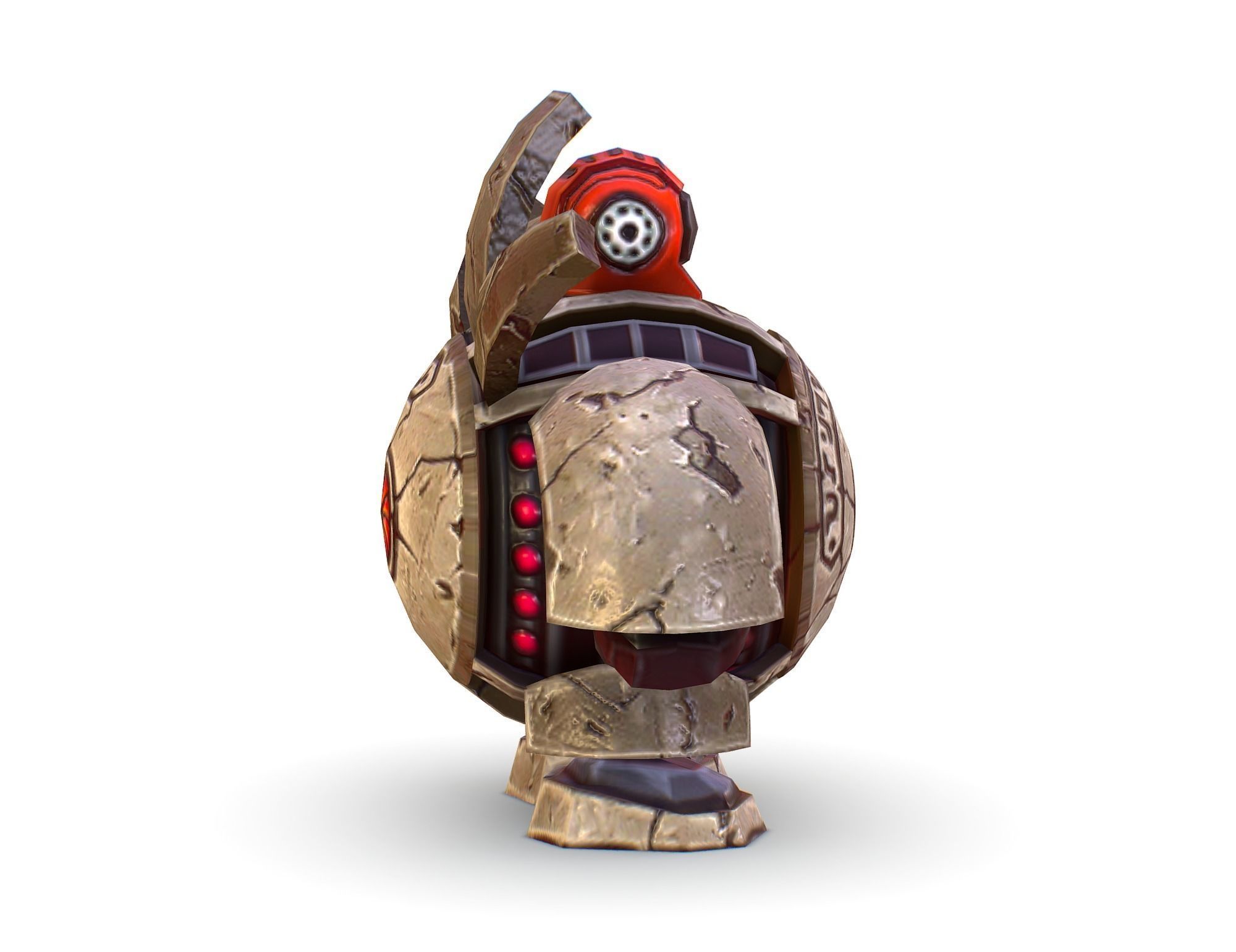 3D model lowpoly 3d model cartoon stone robot ball VR / AR / low-poly ...