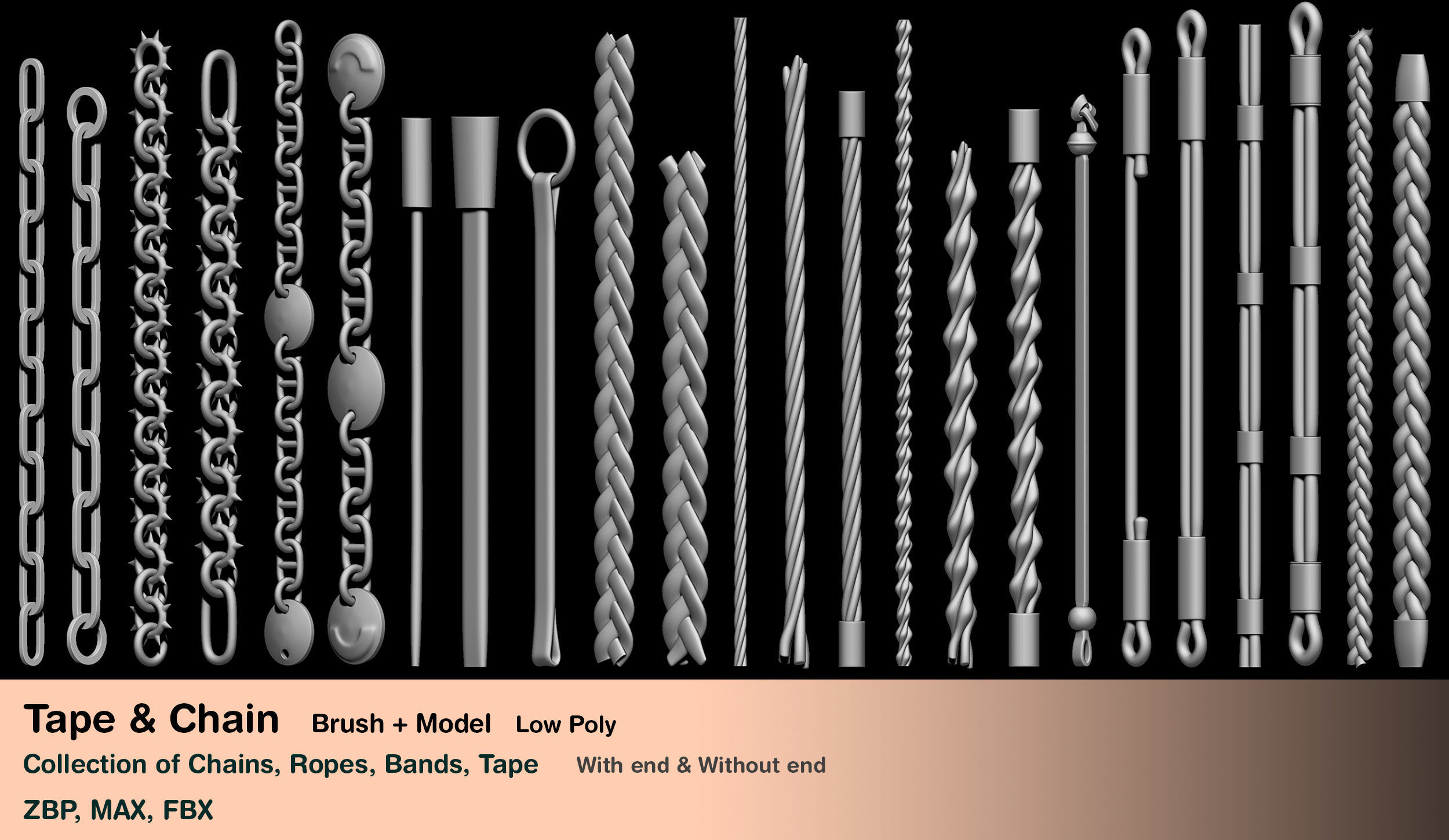 120 Tape and Chain 3D model | CGTrader