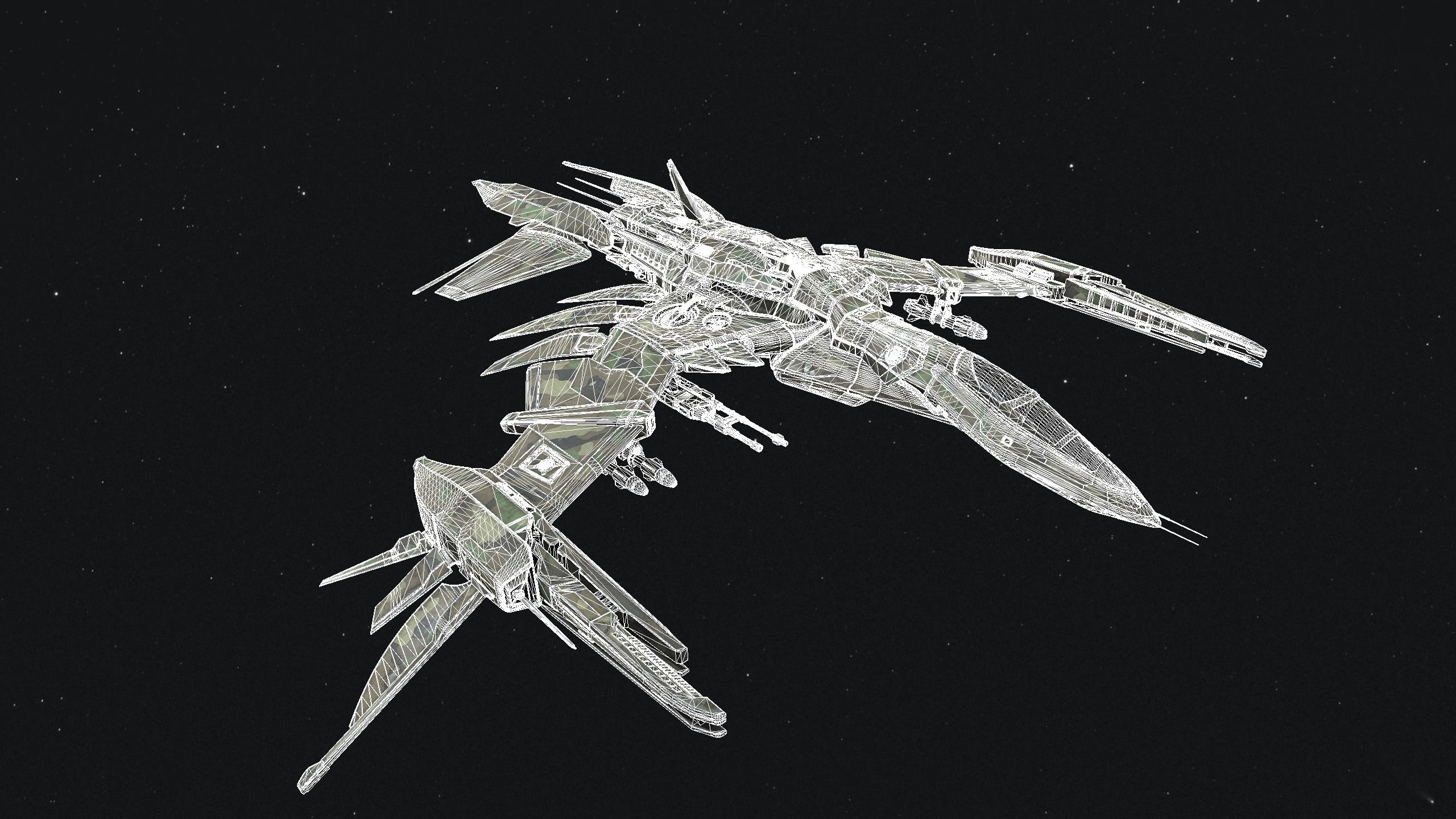 29Frigid-Affection-Fighter spaceship flying in night sky free 3D model ...