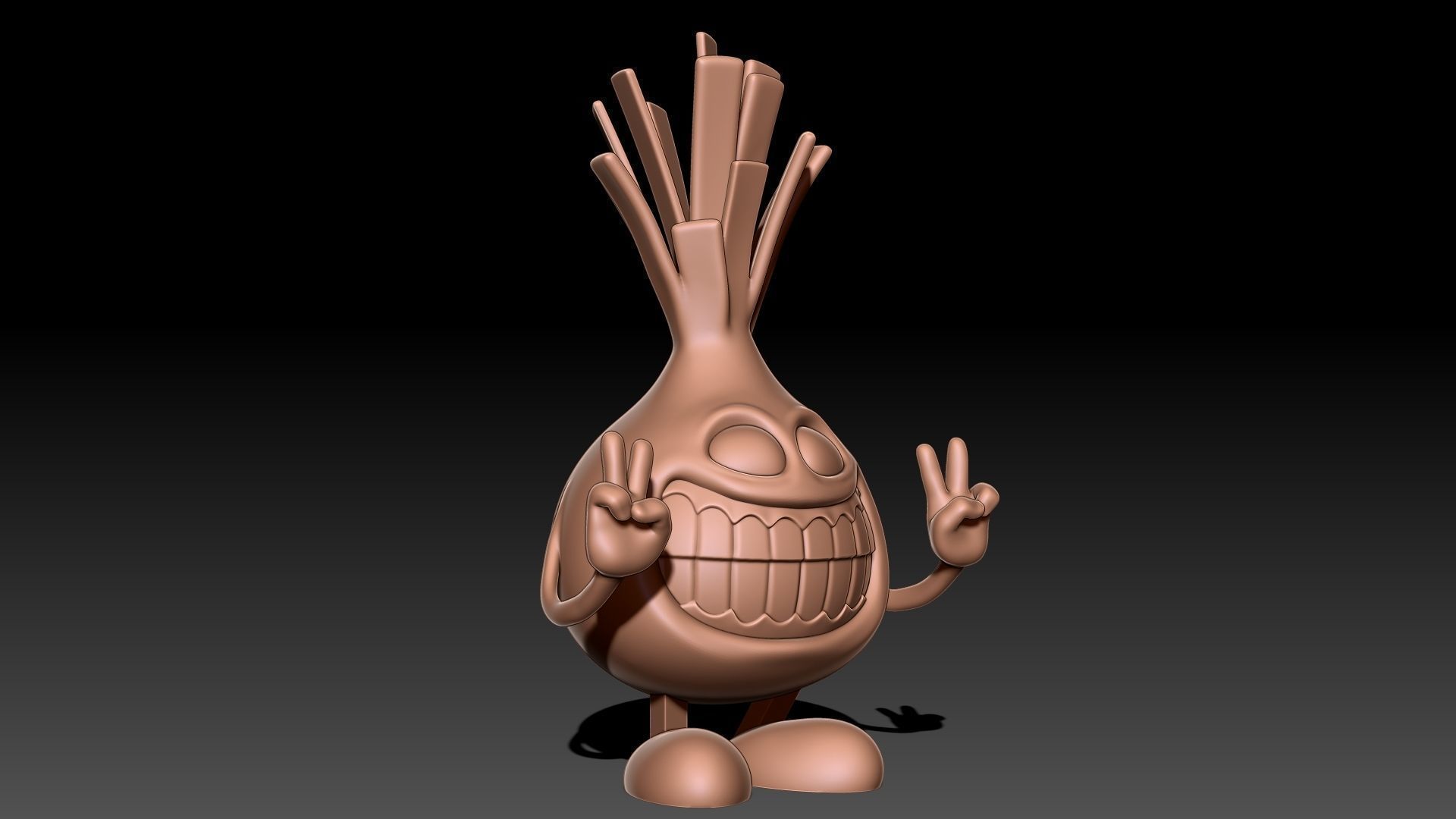 Onion figurine with smiley face 3D model 3D printable | CGTrader