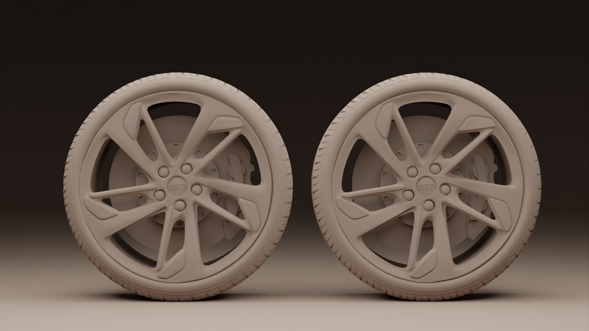High detail Audi RS4 wheels and Tires 3D model with Photo Studio 3D ...