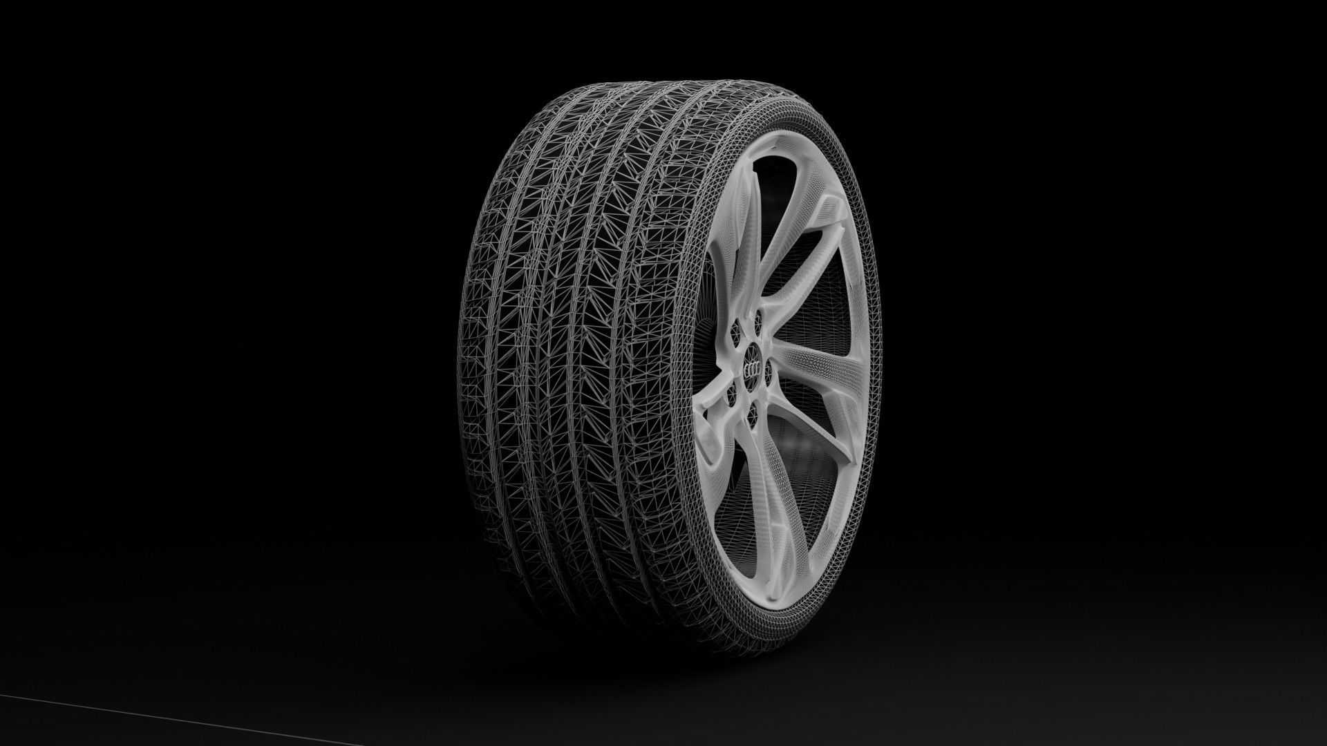 High detail Audi RS4 wheels and Tires 3D model with Photo Studio 3D ...