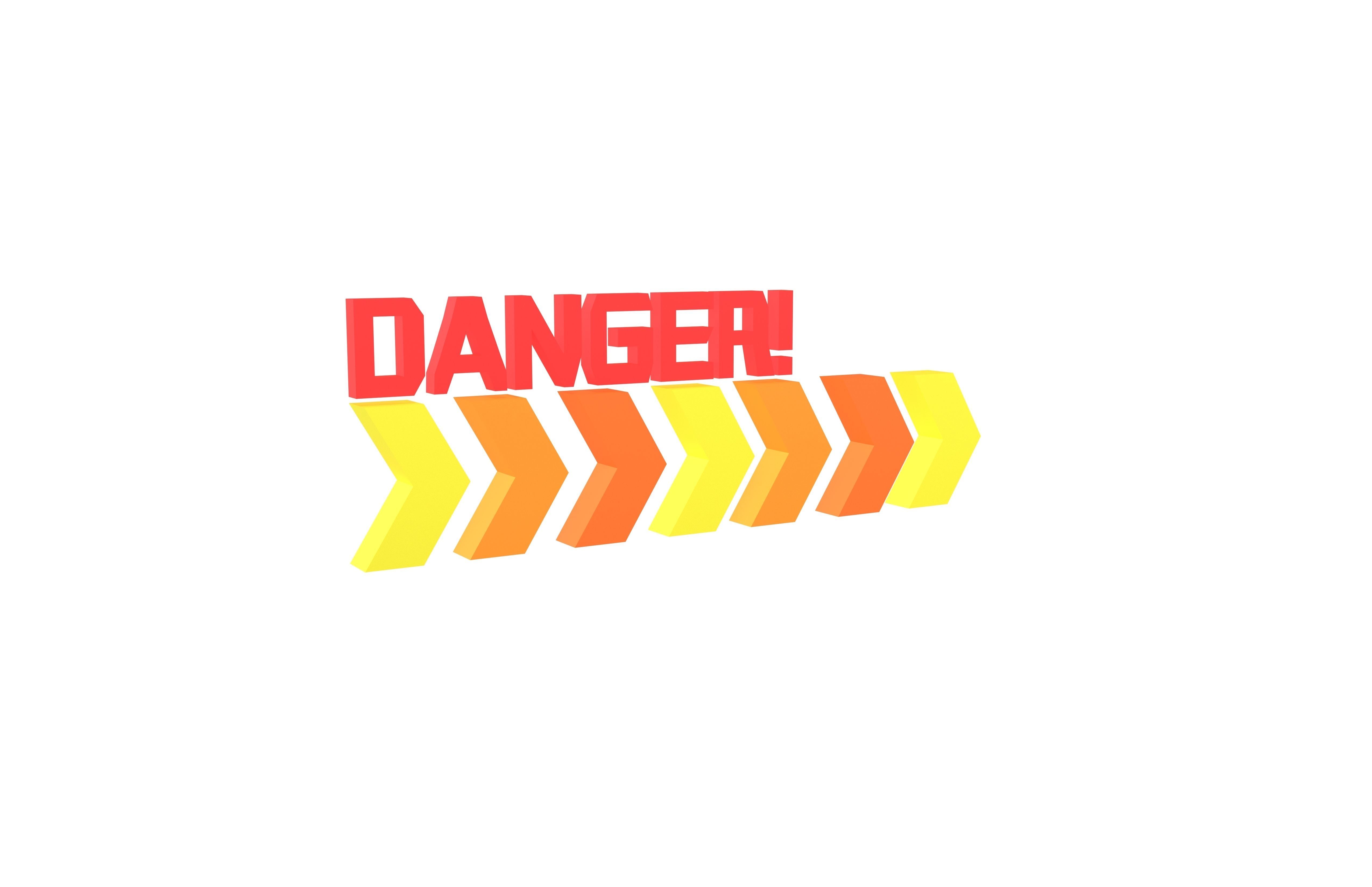 3D model Cyberpunk Future Danger Sign v2 003 VR / AR / low-poly | CGTrader