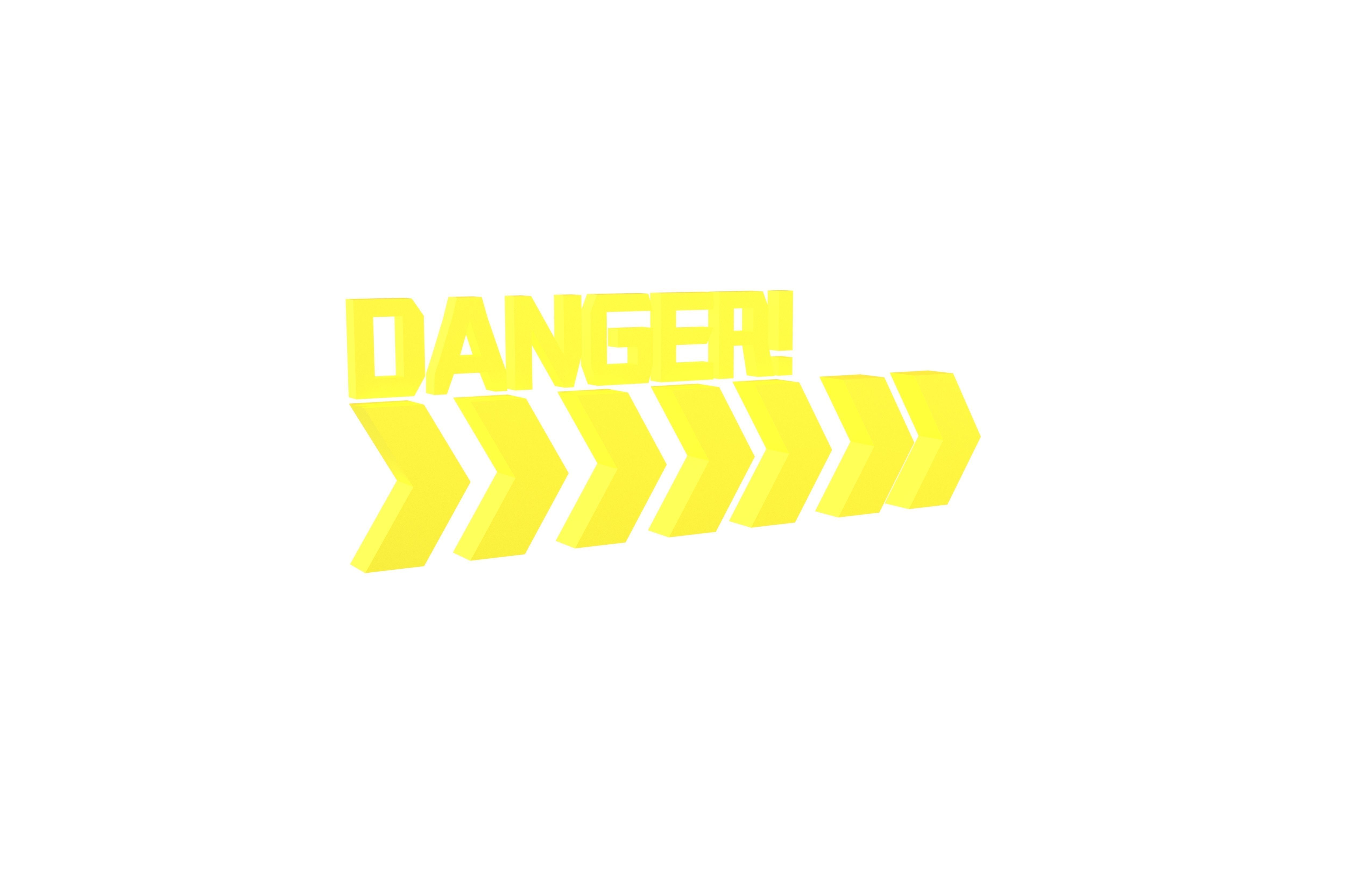 3D model Cyberpunk Future Danger Sign v2 005 VR / AR / low-poly | CGTrader