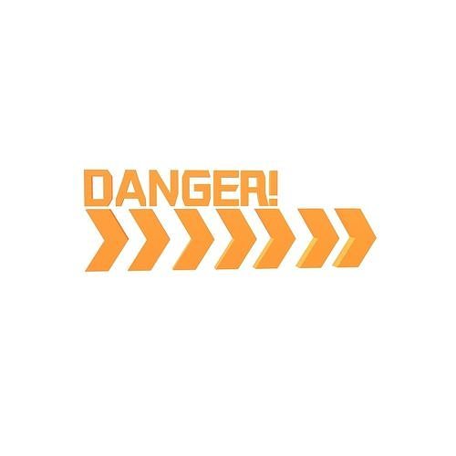 3D model Cyberpunk Future Danger Sign v2 006 VR / AR / low-poly | CGTrader