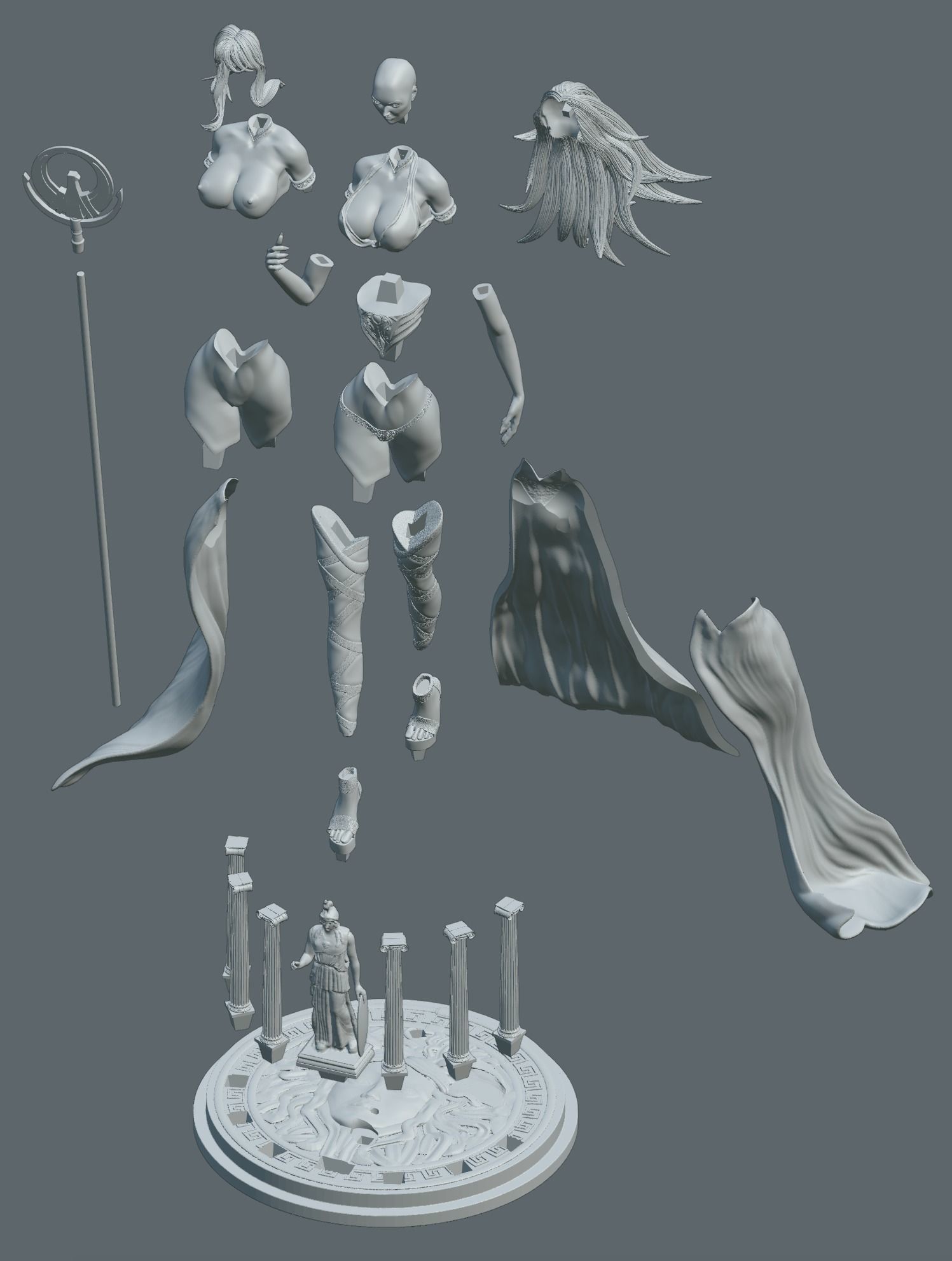 Saint Seiya Athena 1to10 STL file 3D print model 3D print model 3D ...