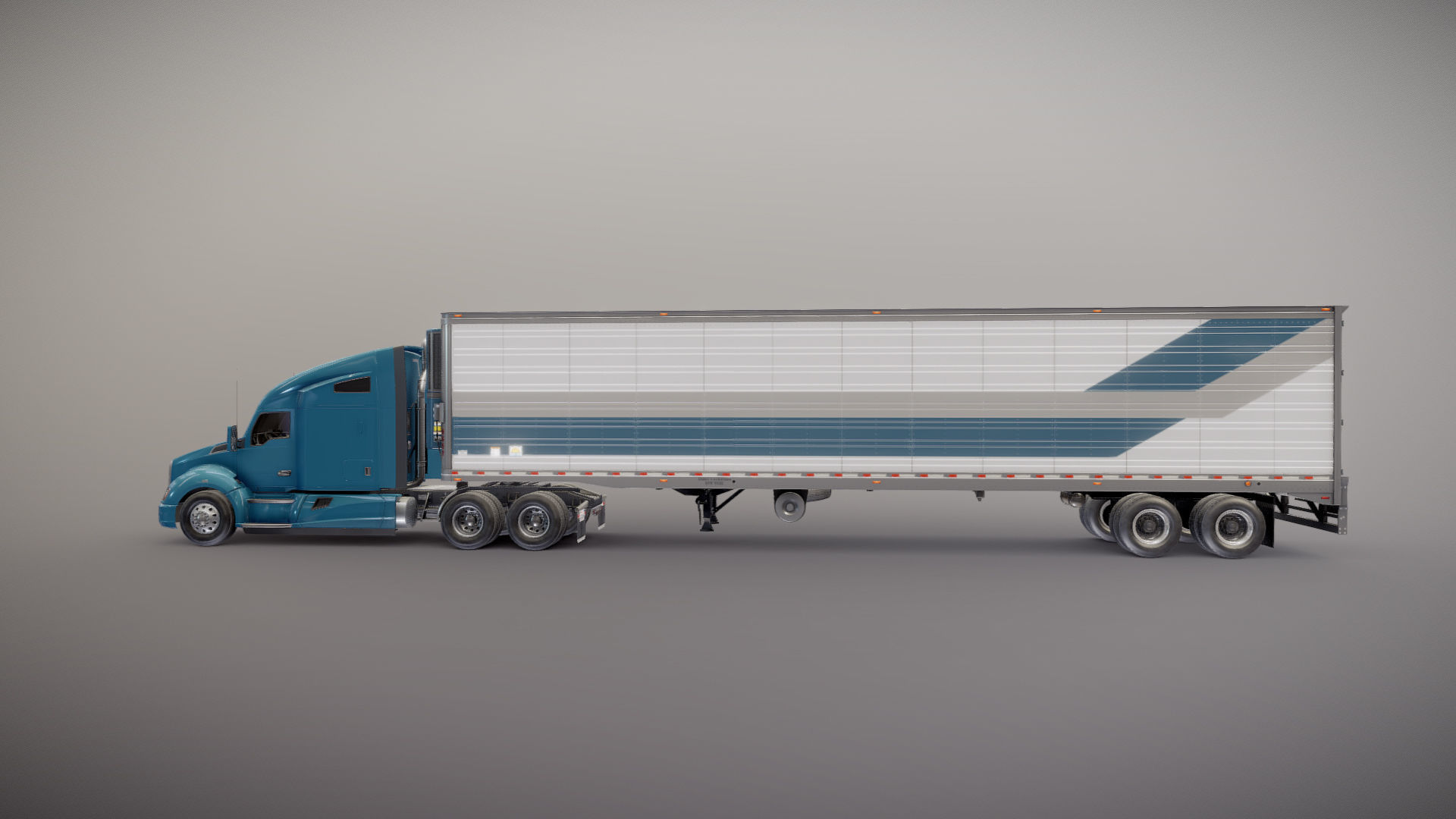 Kenworth T680 van trailer 3D model animated | CGTrader