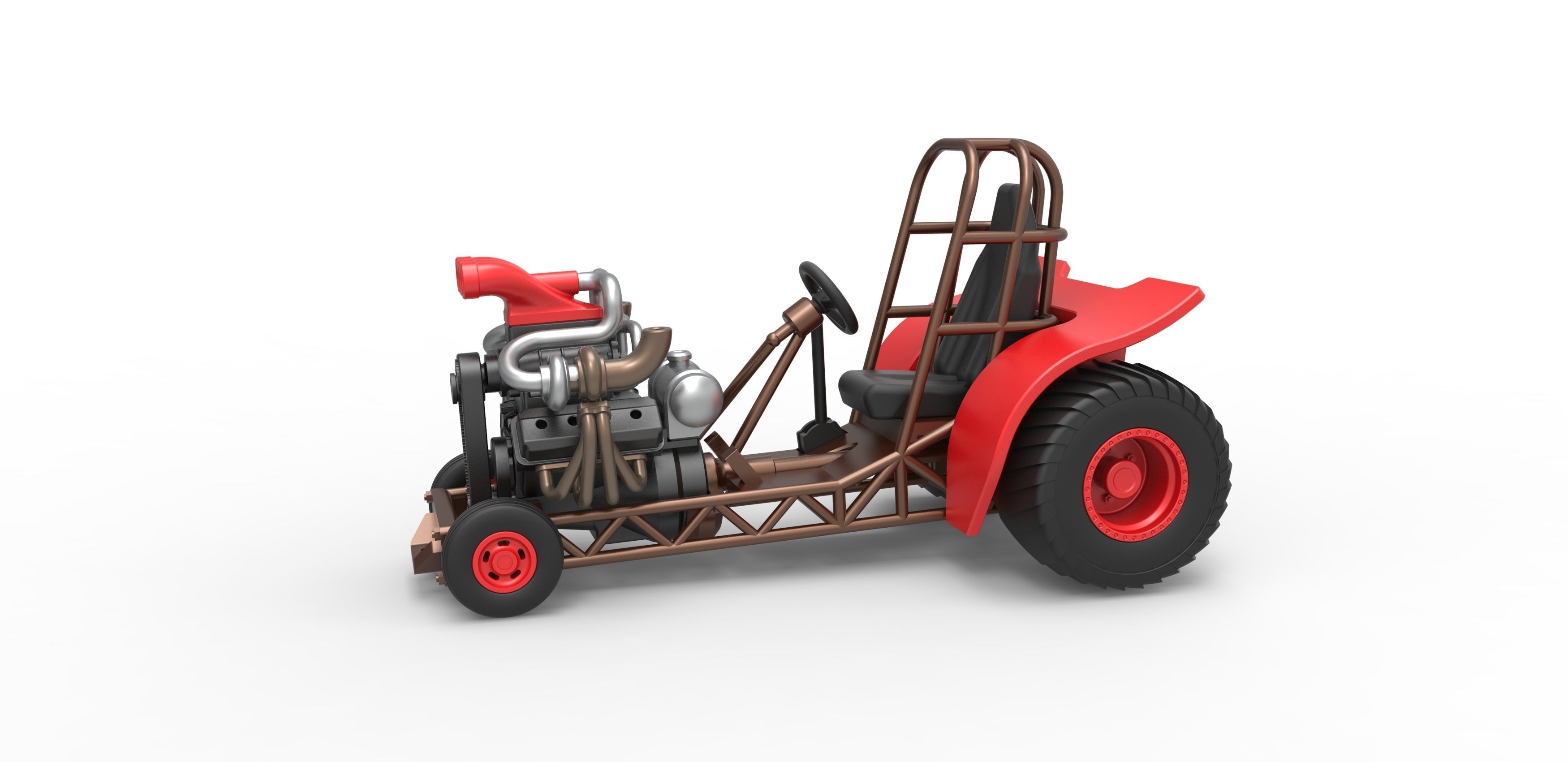 Diecast Mini Rod pulling tractor 7 Scale 1 to 25 3D model 3D printable ...